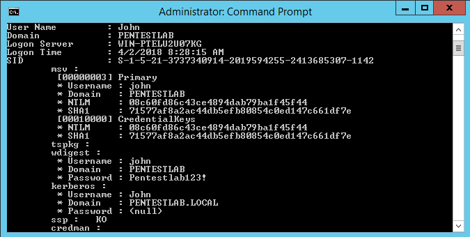 Dumping Clear-Text Credentials – Penetration Testing Lab