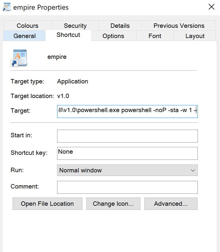 Persistence – Shortcut Modification – Penetration Testing Lab