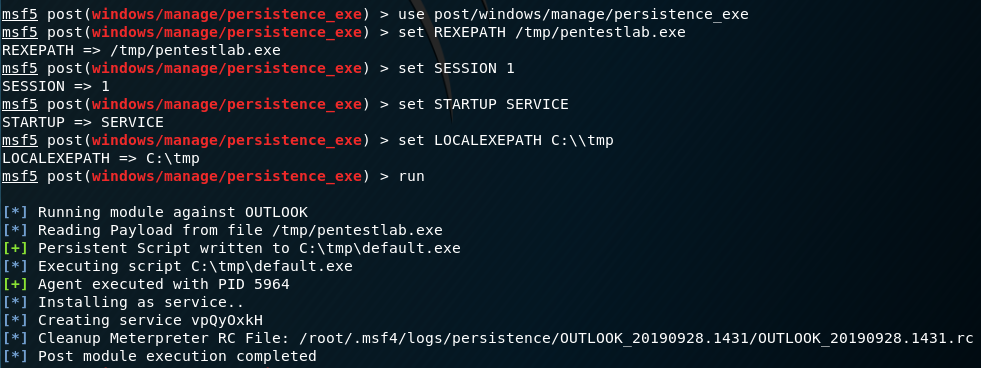 Persistence – New Service – Penetration Testing Lab