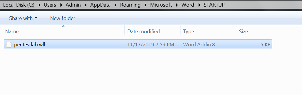 Persistence – Office Application Startup – Penetration Testing Lab