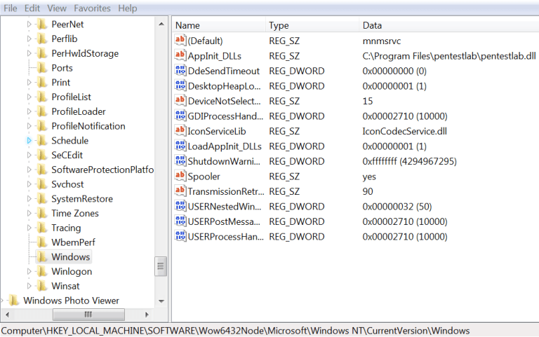 Persistence – AppInit DLLs – Penetration Testing Lab