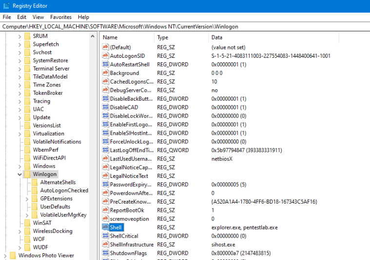 Winlogon – Penetration Testing Lab
