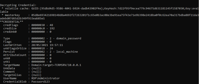 Dumping RDP Credentials – Penetration Testing Lab
