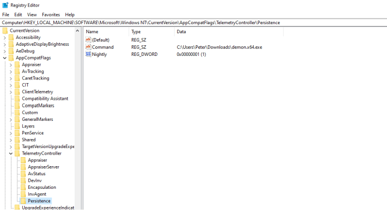 Persistence – Windows Telemetry – Penetration Testing Lab
